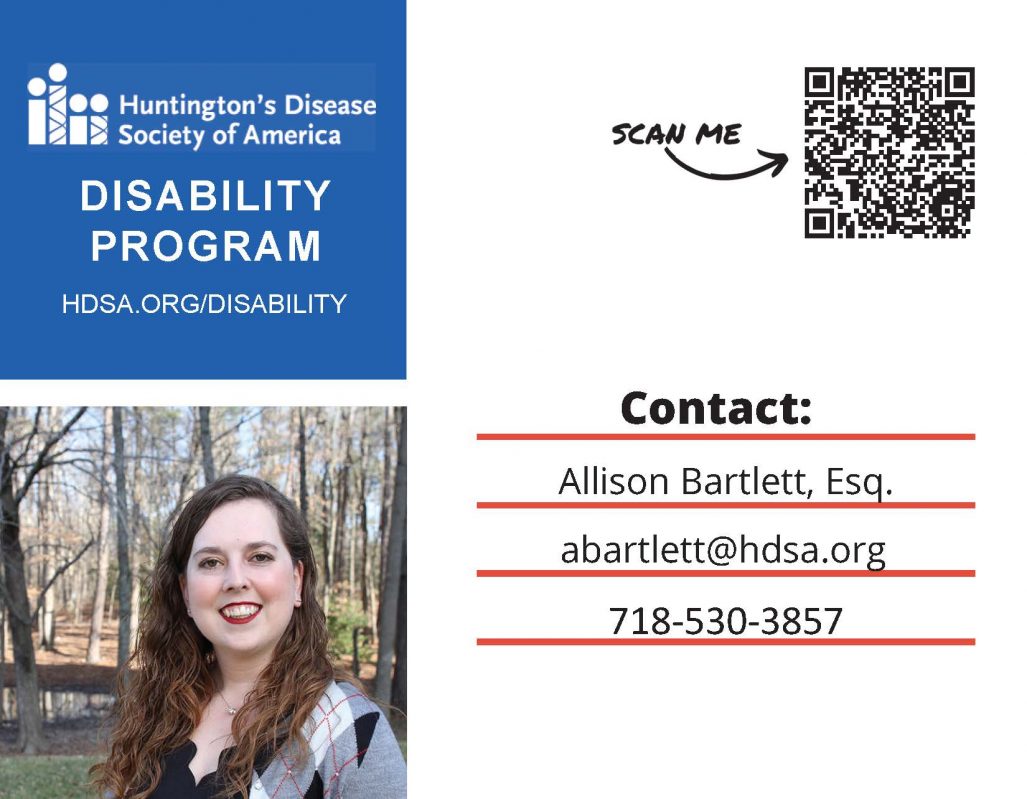 HDSA Disability Program - Huntington's Disease Society of America